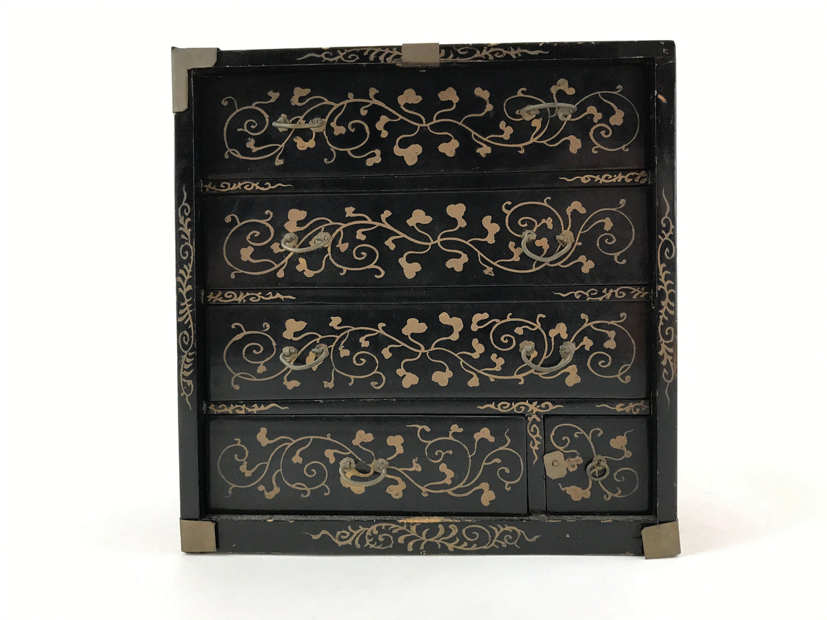 Japanese Hina Doll Lacquer Wood Chest Vtg Girls Day Decoration Makie I ...