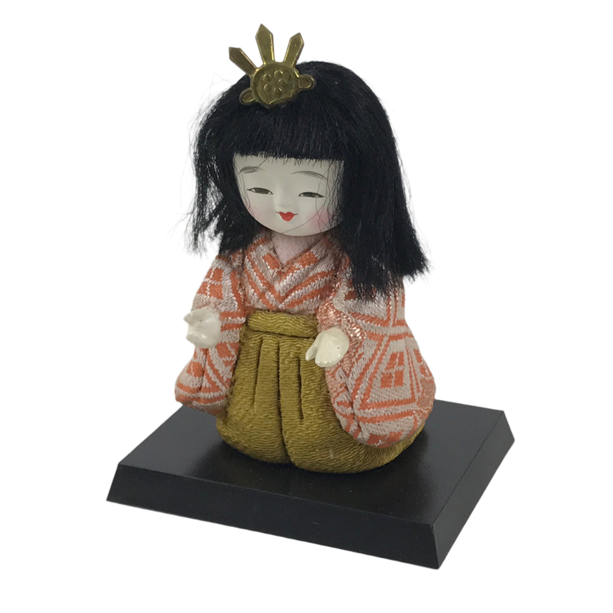Japanese Hina Doll Ningyo Court Lady Vtg Girls Day Ohinasama Silk Kime ...
