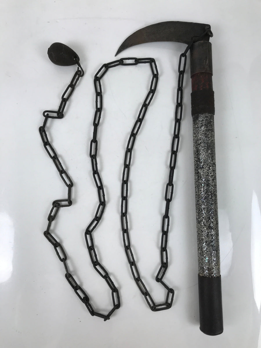 Japanese Imitation Metal Toy Ninja Kusarigama Vtg Sickle Chain Perform ...