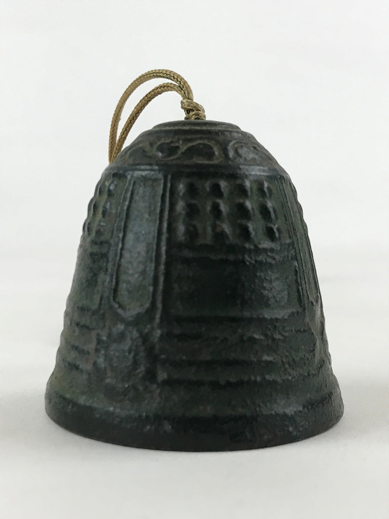 Japanese Iron Furin Wind Chime Tetsurin Vtg Todai Temple Kanji Green G ...