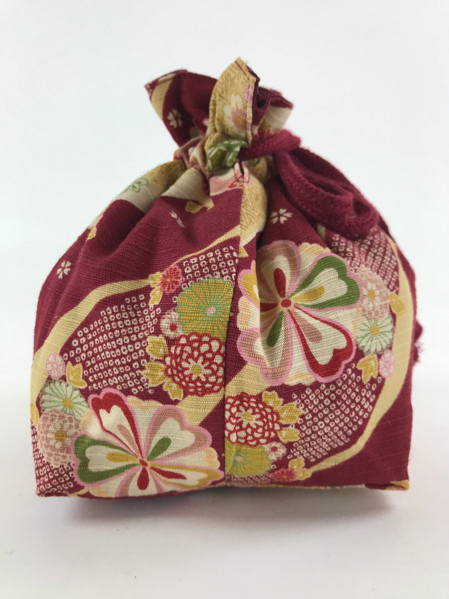 Japanese Kinchaku-Bukuro Drawstring Bag Vtg Kimono Cloth Purse Pouch F ...