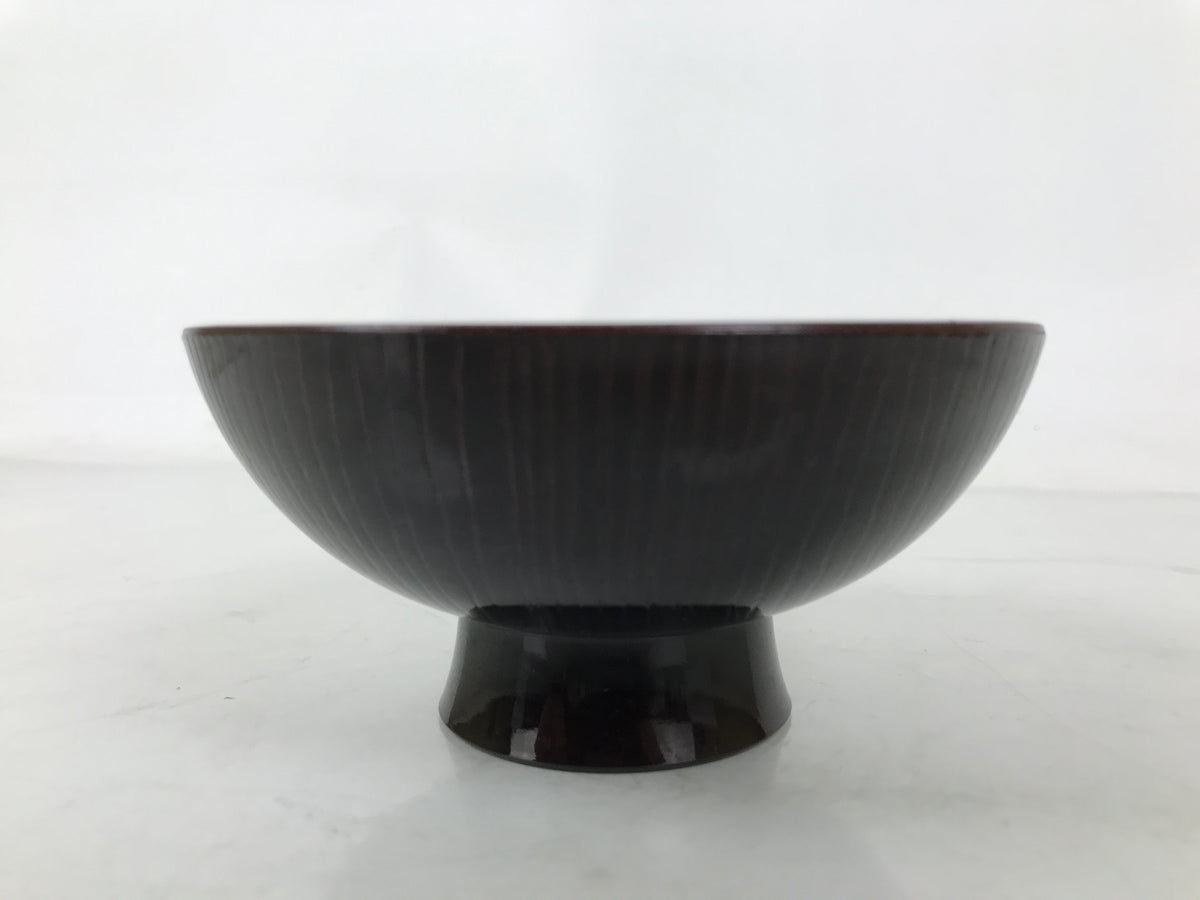 Japanese Lacquer Replica Resin Rice Bowl Owan Vtg Nimono Dish Dark Bro ...
