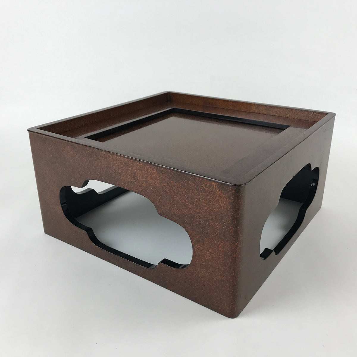 Japanese Lacquer Wood Cut-Out Table Vtg Ozen Honkataji Nashiji Storage ...