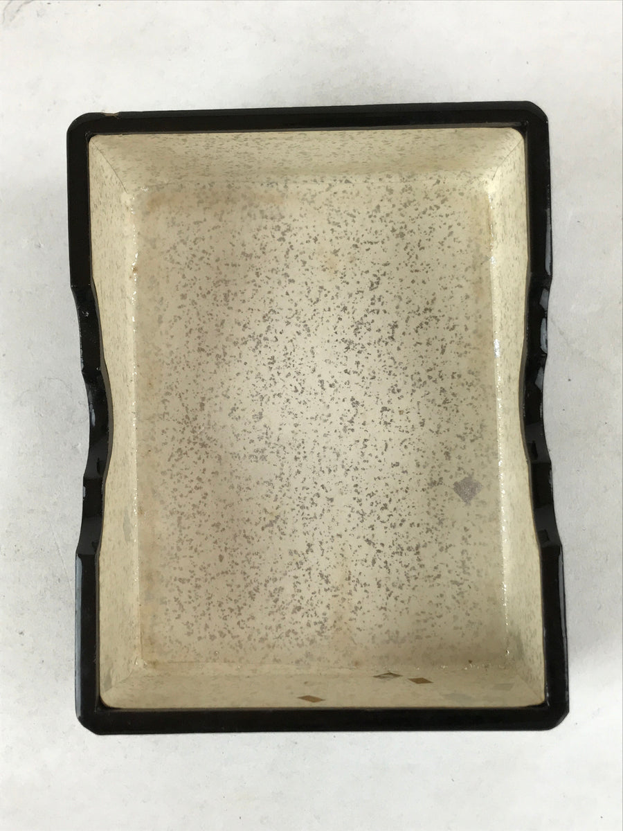 Japanese Lacquered Lidded Box Vtg Tassels Kagi Menjobako Washi Paper L ...