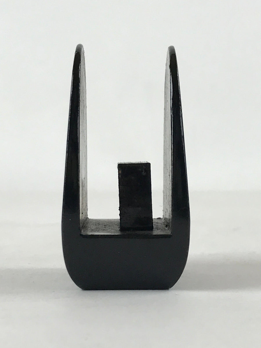 Japanese Lacquered Wood Name Plate Holder Stand Vtg Black Makie Silver ...