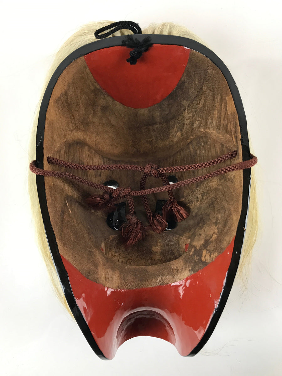 Japanese Lacquered Wood Noh Oni Mask Kagura Buryu Vtg Ichiryu Kajiwara ...
