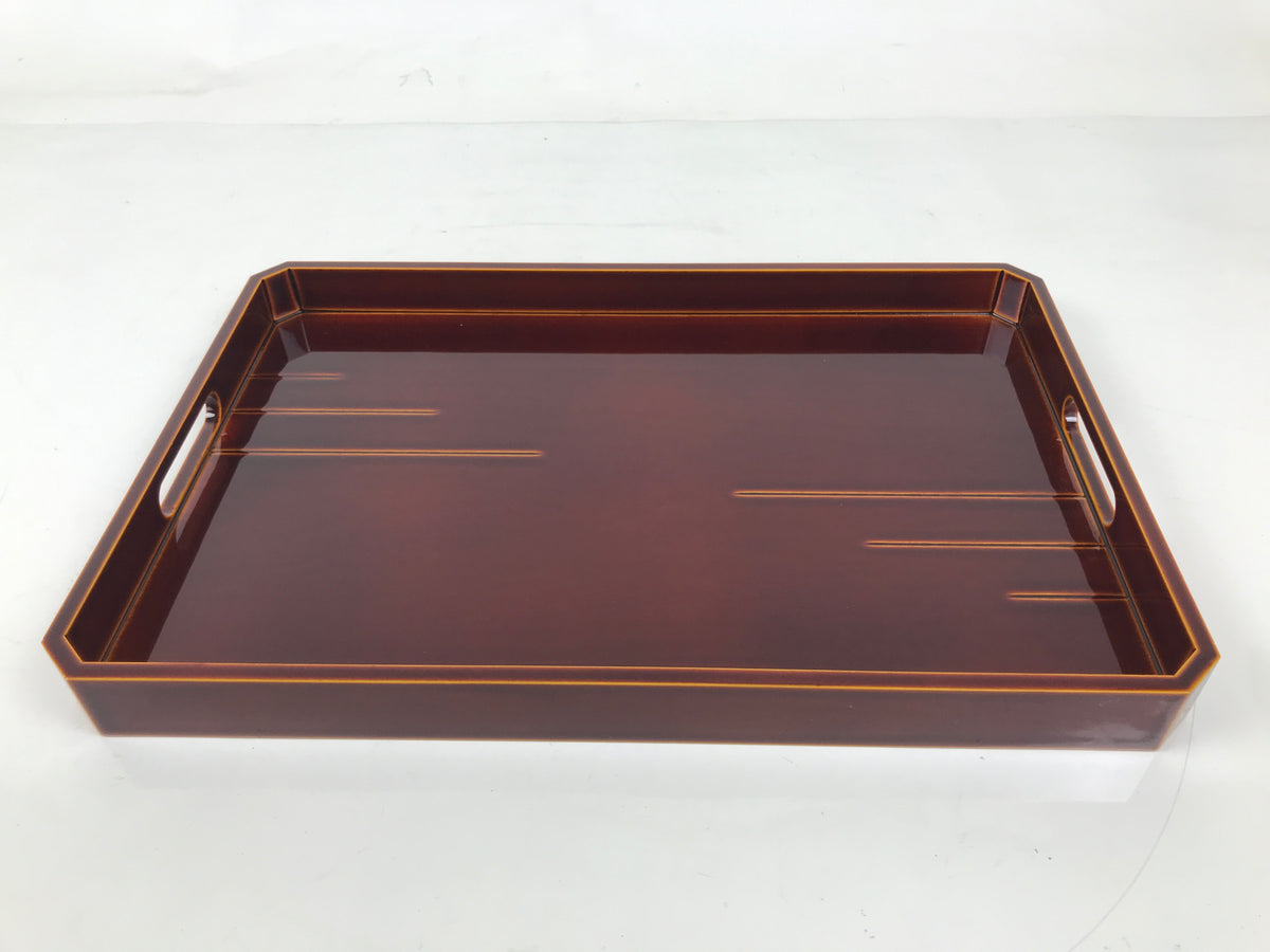 Japanese Lacquered Wood Serving Tray Vtg Hida Shunkei Rectangle Brown ...