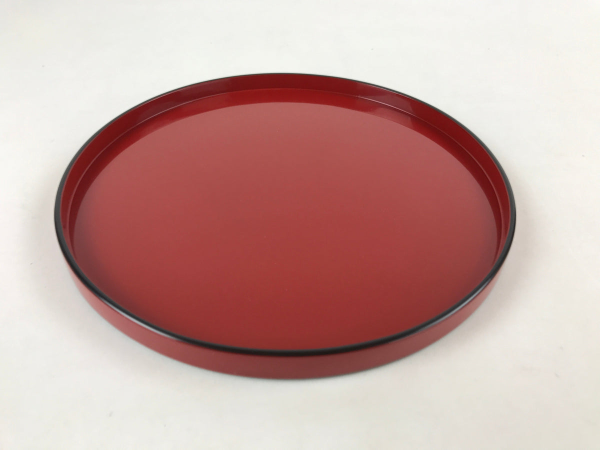 Japanese Lacquered Wood Serving Tray Vtg Round Red Black Wajima-nuri O ...