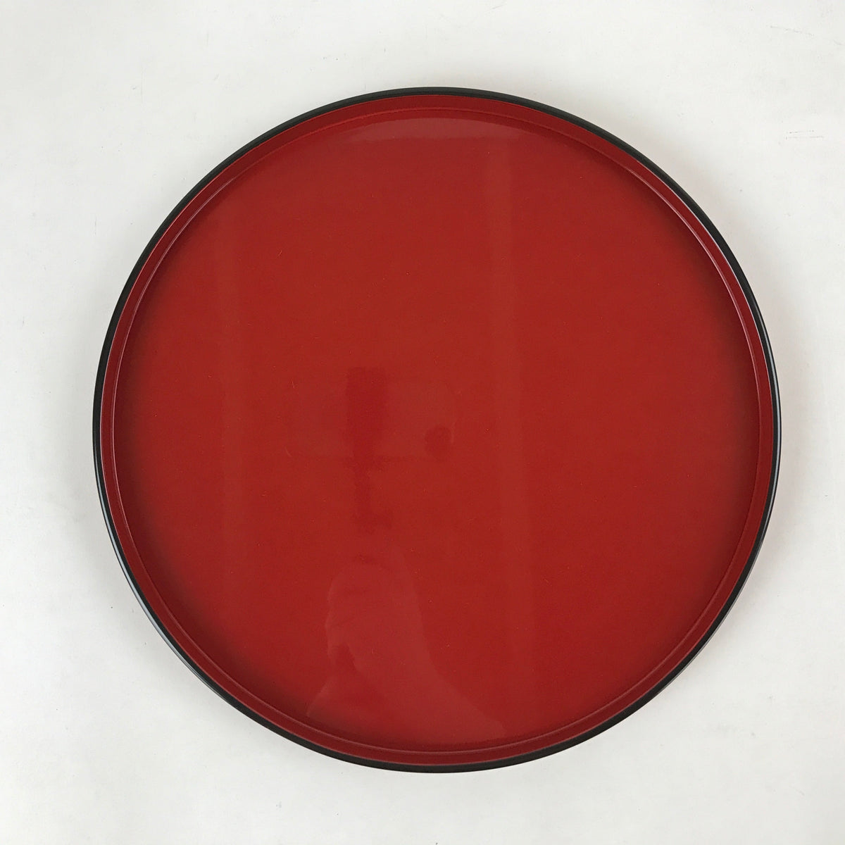 Japanese Lacquered Wood Serving Tray Vtg Round Red Black Wajima-nuri O ...