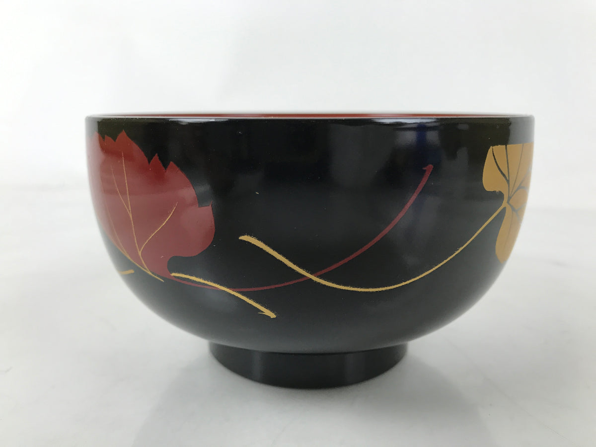 Japanese Lacquerware Bowl Vtg Aizu-Nuri Urushi Makie Red Black Owan So ...