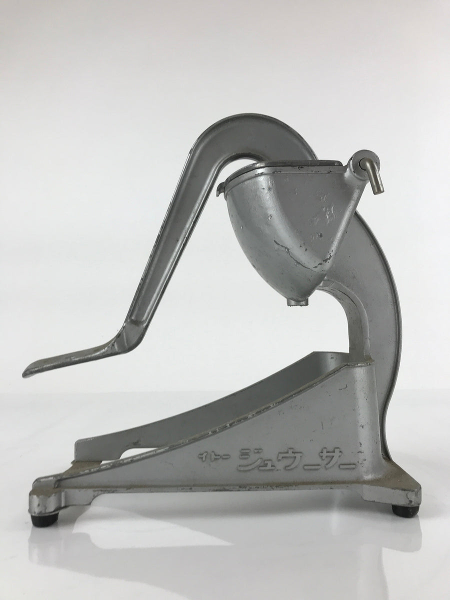 Japanese Manual Press Aluminum Fruit Juicer Vtg Metal Industrial Appli ...