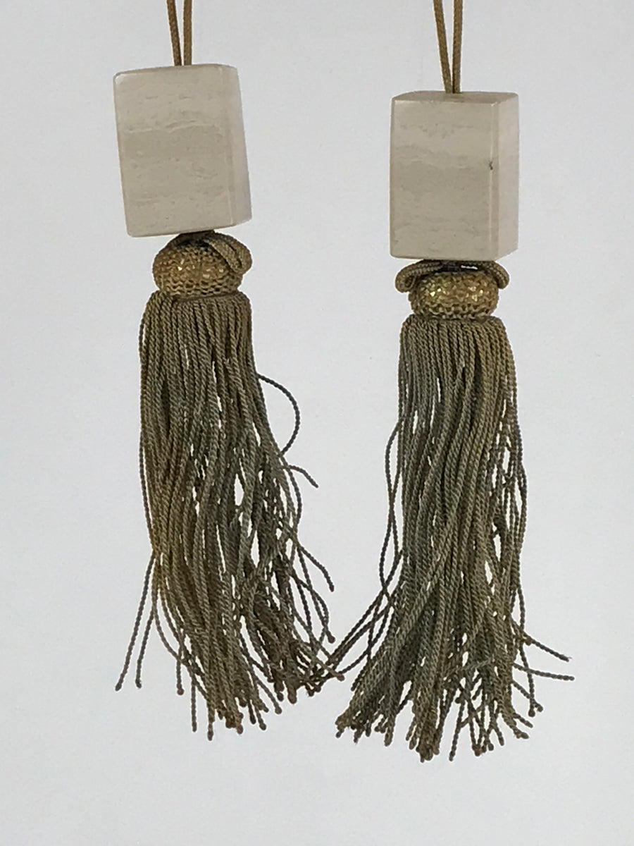 Japanese Marble Stone Hanging Scroll Weights Fuchin Kakejiku Brown Tas ...