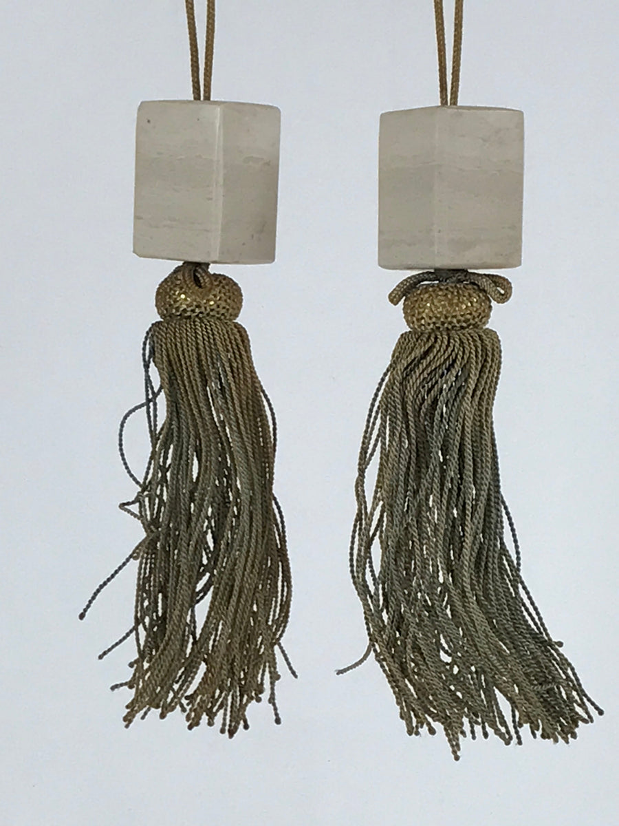 Japanese Marble Stone Hanging Scroll Weights Fuchin Kakejiku Brown Tas ...