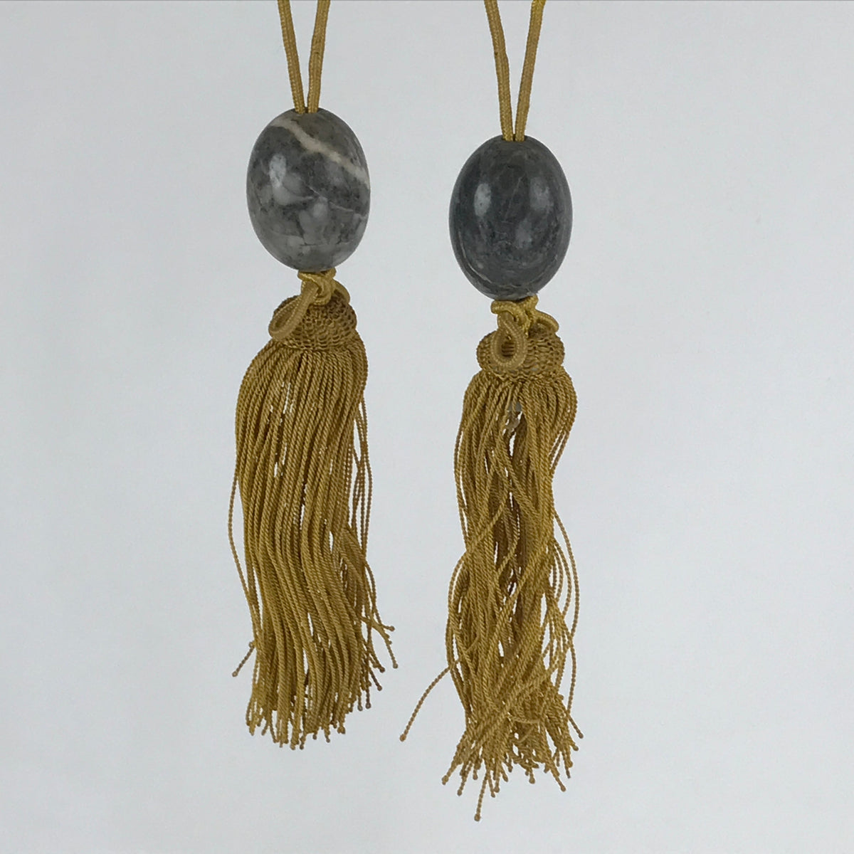 Japanese Marble Stone Hanging Scroll Weights Fuchin Kakejiku Gold Tass ...