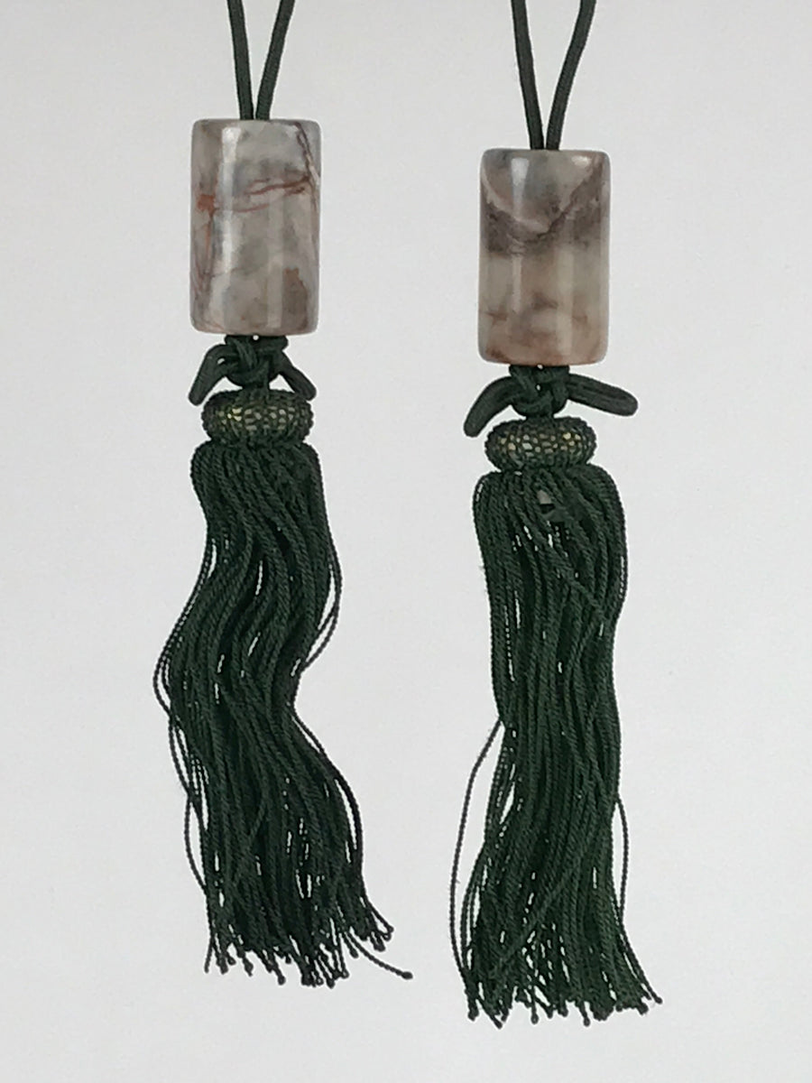 Japanese Marble Stone Hanging Scroll Weights Fuchin Kakejiku Green Tas ...