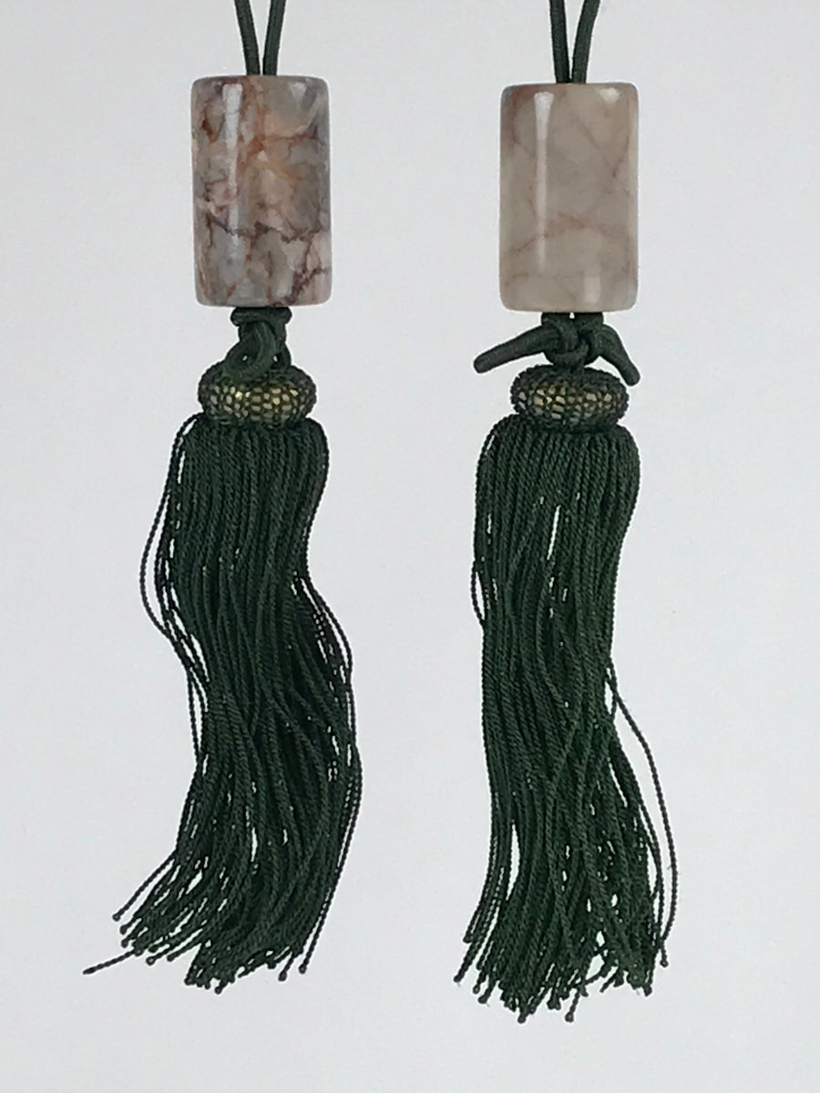 Japanese Marble Stone Hanging Scroll Weights Fuchin Kakejiku Green Tas ...