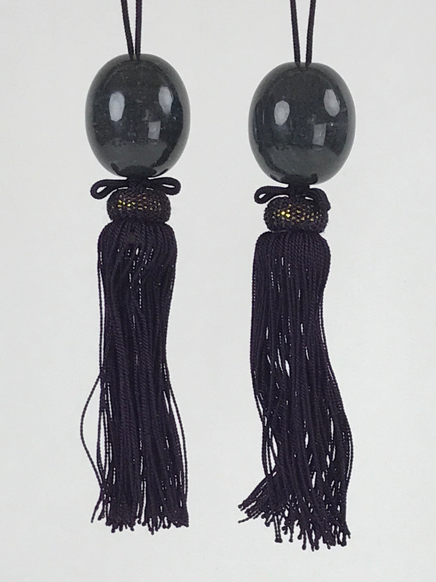 Japanese Marble Stone Hanging Scroll Weights Fuchin Kakejiku Purple Ta ...