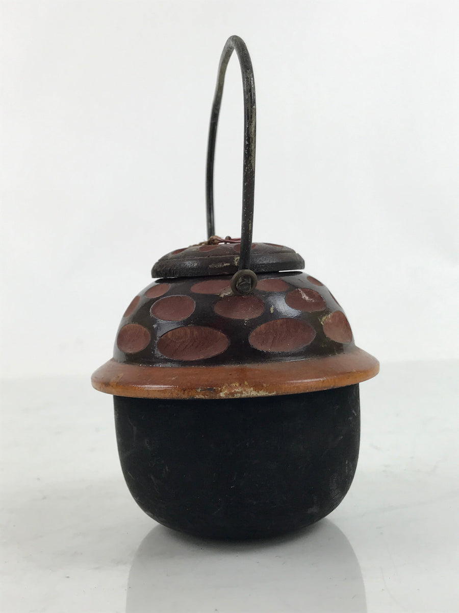 Japanese Miniature Chagama Tea Kettle Vtg Komono Ire Brown Black Wood ...