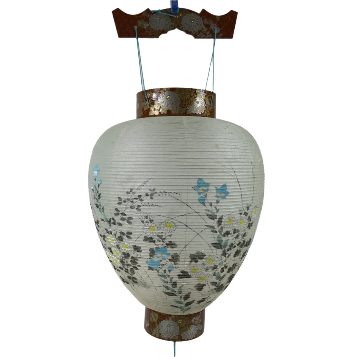Japanese Obon Paper Chochin Lantern Vtg Flower Chrysanthemum Kikyo LT8 ...