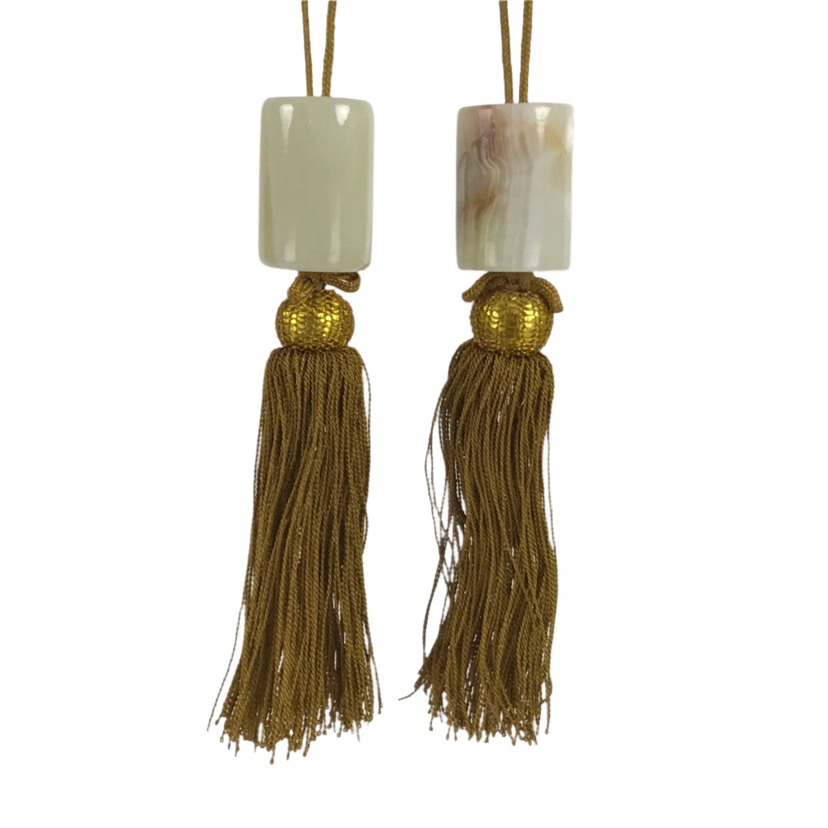Japanese Onyx Stone Hanging Scroll Weights Fuchin Kakejiku Gold Tassel ...
