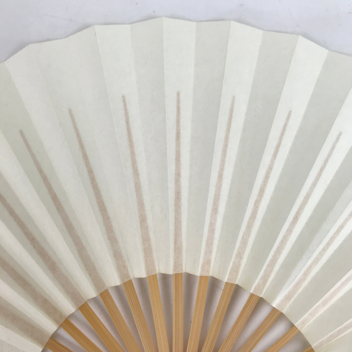 Japanese Paper Folding Fan Sensu Vtg Bamboo Frame Simple Blank White 4 ...