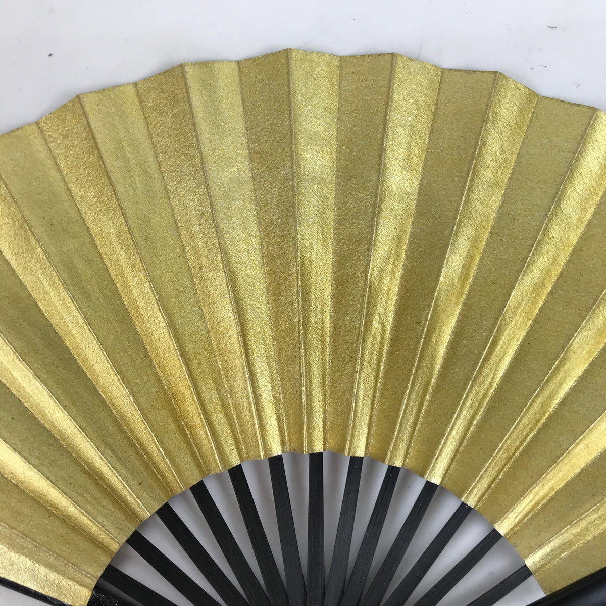Japanese Paper Folding Fan Sensu Vtg Bamboo Resin Frame Gold Silver Fo ...