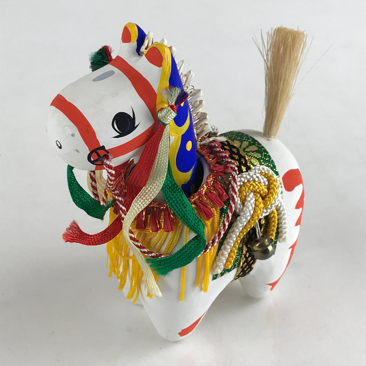 Japanese Paper Mâché White Horse Auspicious Figurine Boy's Day Festiva ...