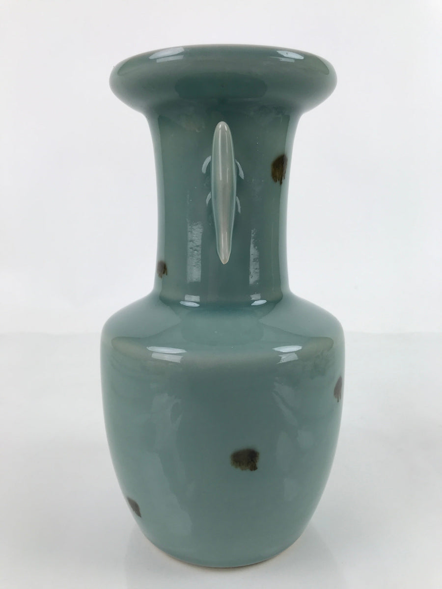 Japanese Porcelain Flower Vase Tobe Ware Vtg Tobiseiji Celadon Fish Ea ...