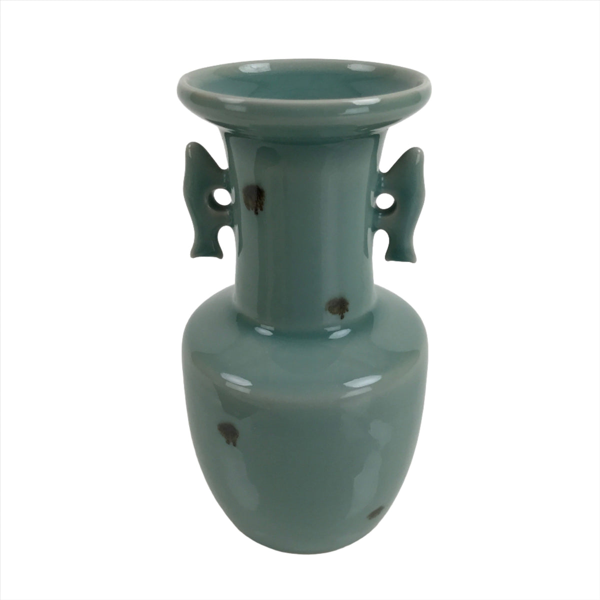 Japanese Porcelain Flower Vase Tobe Ware Vtg Tobiseiji Celadon Fish Ea ...