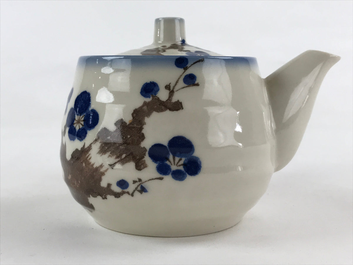 Japanese Porcelain Lidded Teapot Kyusu Pottery Sencha Plum Blossom Whi ...