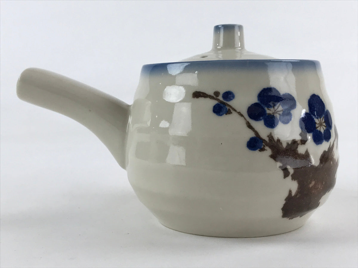 Japanese Porcelain Lidded Teapot Kyusu Pottery Sencha Plum Blossom Whi ...