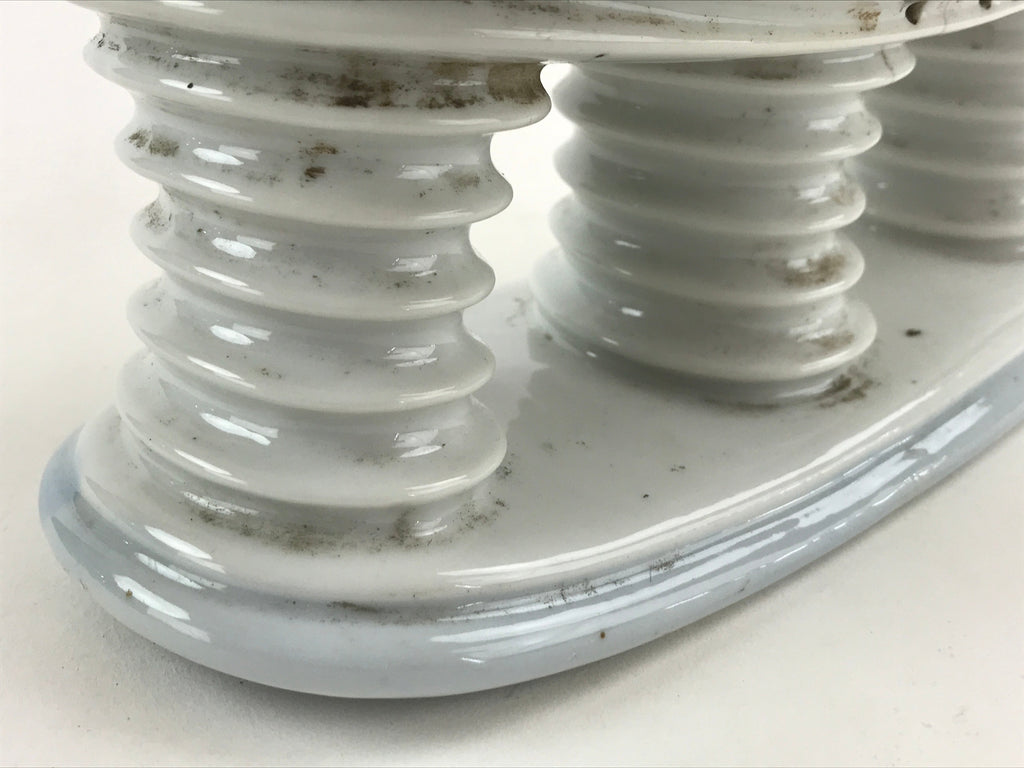 Japanese Porcelain Neck Rest Antique Geisha Takamakura Pillow Blue Whi ...