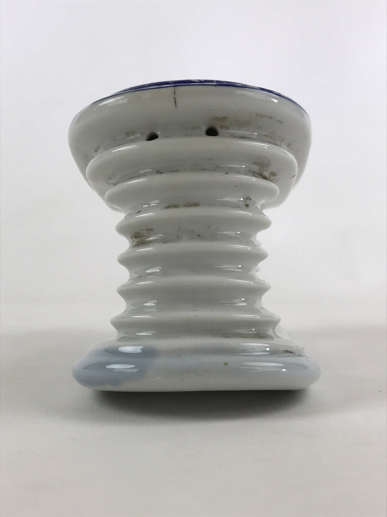 Japanese Porcelain Neck Rest Antique Geisha Takamakura Pillow Blue Whi ...