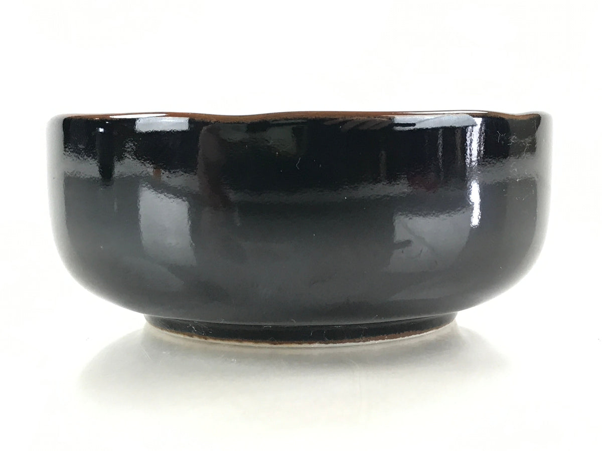 Japanese Porcelain Small Bowl Kobachi Vtg Black Flower Soup Bowl Yakim ...