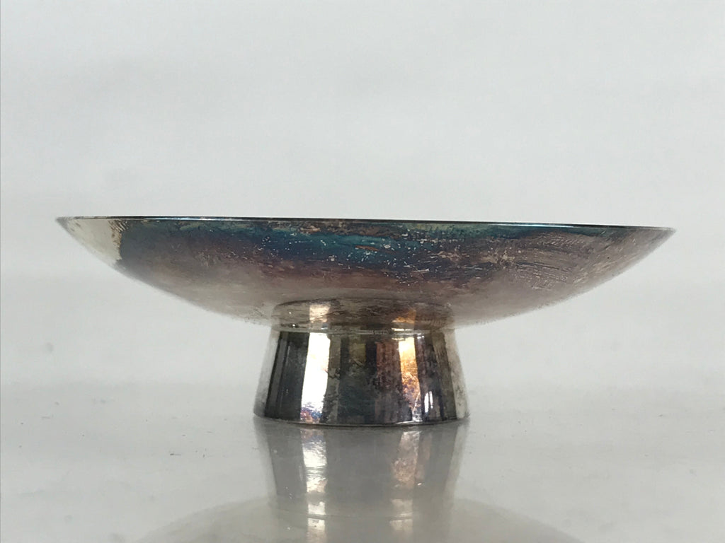 Japanese Pure Silver Sake Cup Sakazuki Guinomi Vtg Wooden Box Display ...