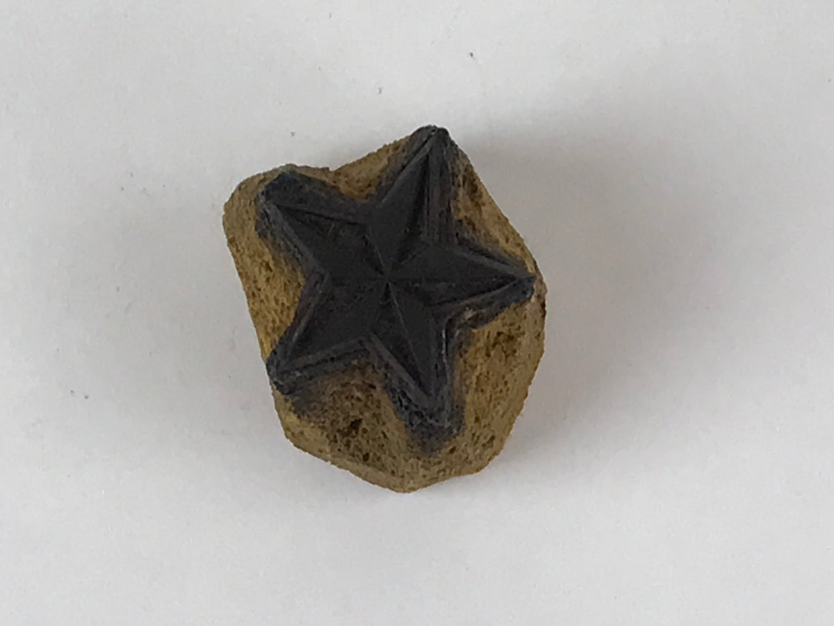 Japanese Rubber Stamp 5 Pointed Star Vtg Military Sponge Base Stationa ...