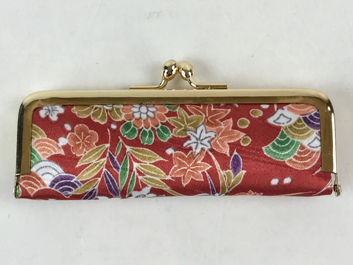 Japanese Signature Hanko Stamp Case Red Ink Kimono Fabric Flower Clasp ...