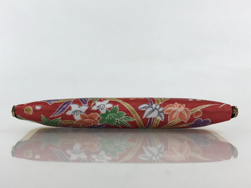 Japanese Signature Hanko Stamp Case Red Ink Kimono Fabric Flower Clasp ...