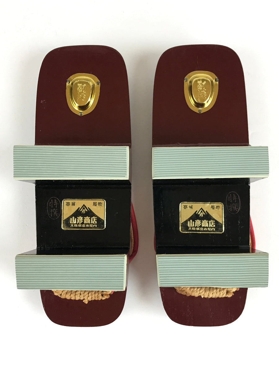 Japanese Traditonal Sandals Geta Wooden Lacquered Clogs Vtg Raden Shel ...