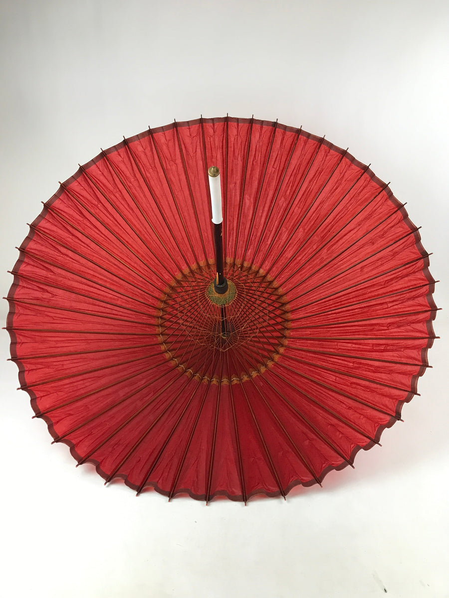 Japanese Umbrella Parasol Wagasa Vtg Paper Bangasa Geisha Red Black JK ...