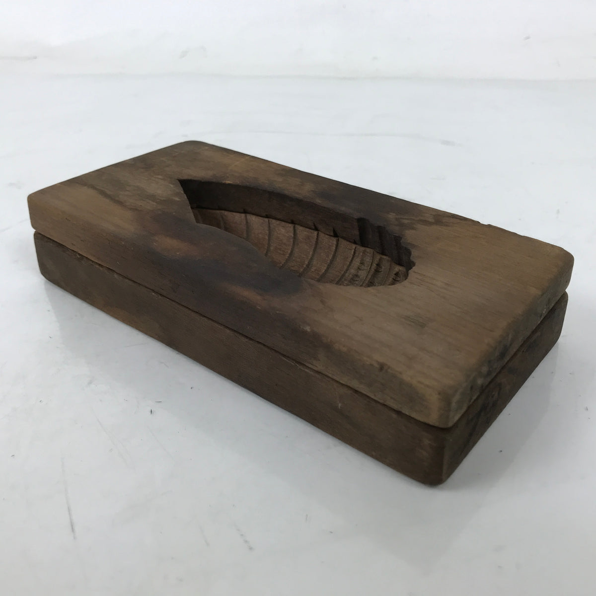 Japanese Wood Carved Kashigata Cake Mold Vtg Sweet Wagashi Bamboo Shoo ...