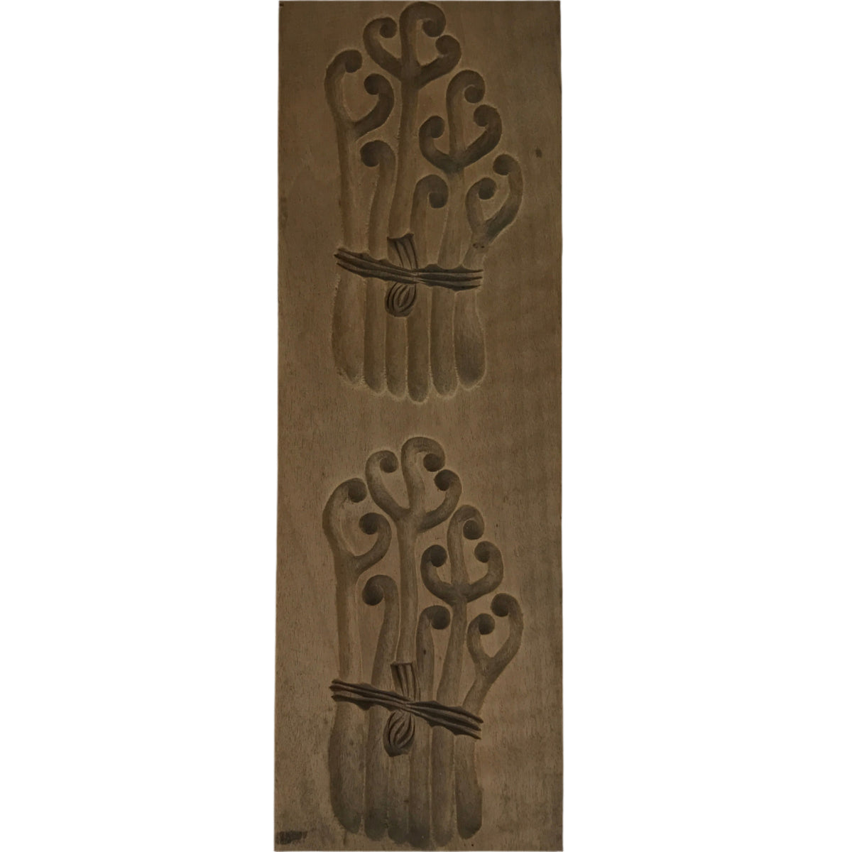 Japanese Wood Carved Kashigata Cake Mold Vtg Sweet Wagashi Warabi Fern ...