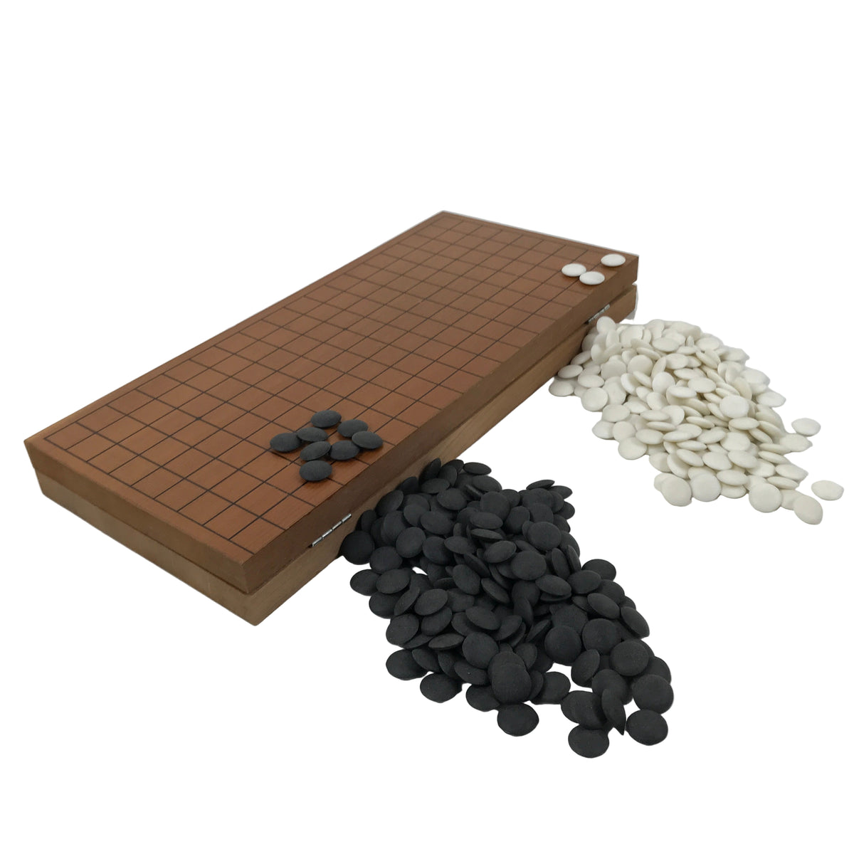 Japanese Wood Portable Go Board Game Set Vtg Folding Goban Igo 19X19 G ...