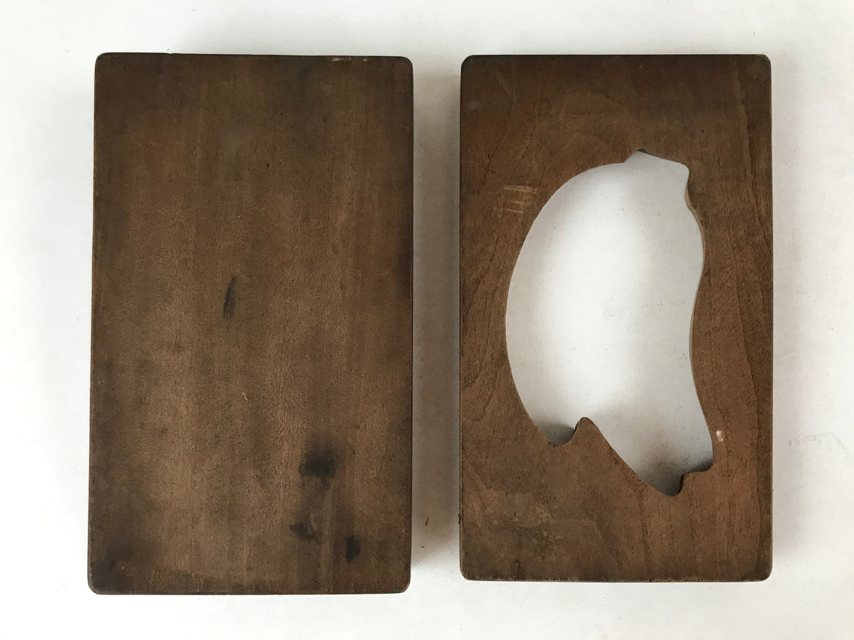 Japanese Wooden Carved Kashigata Cake Mold Vtg Sweet Wagashi Banana Fr ...