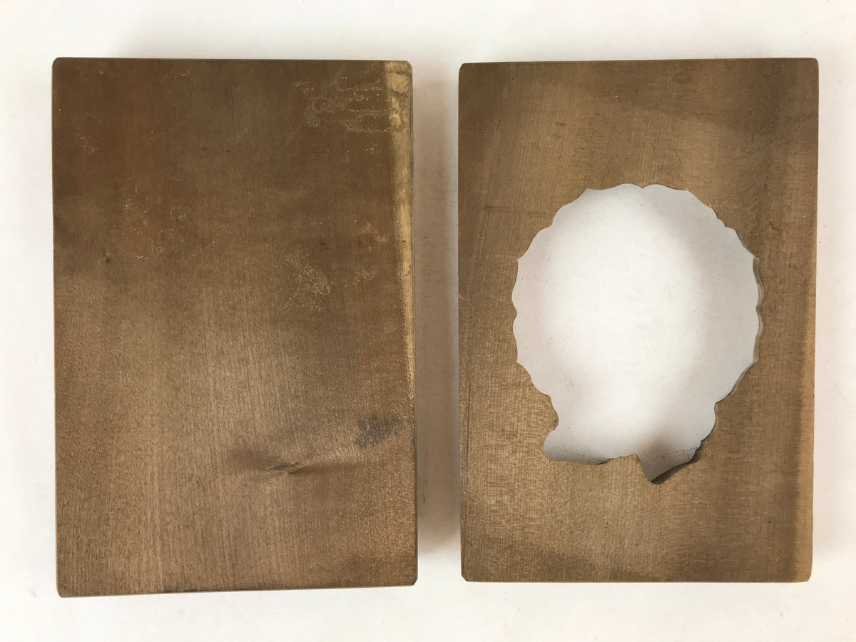 Japanese Wooden Carved Kashigata Cake Mold Vtg Sweet Wagashi Mon Crest ...