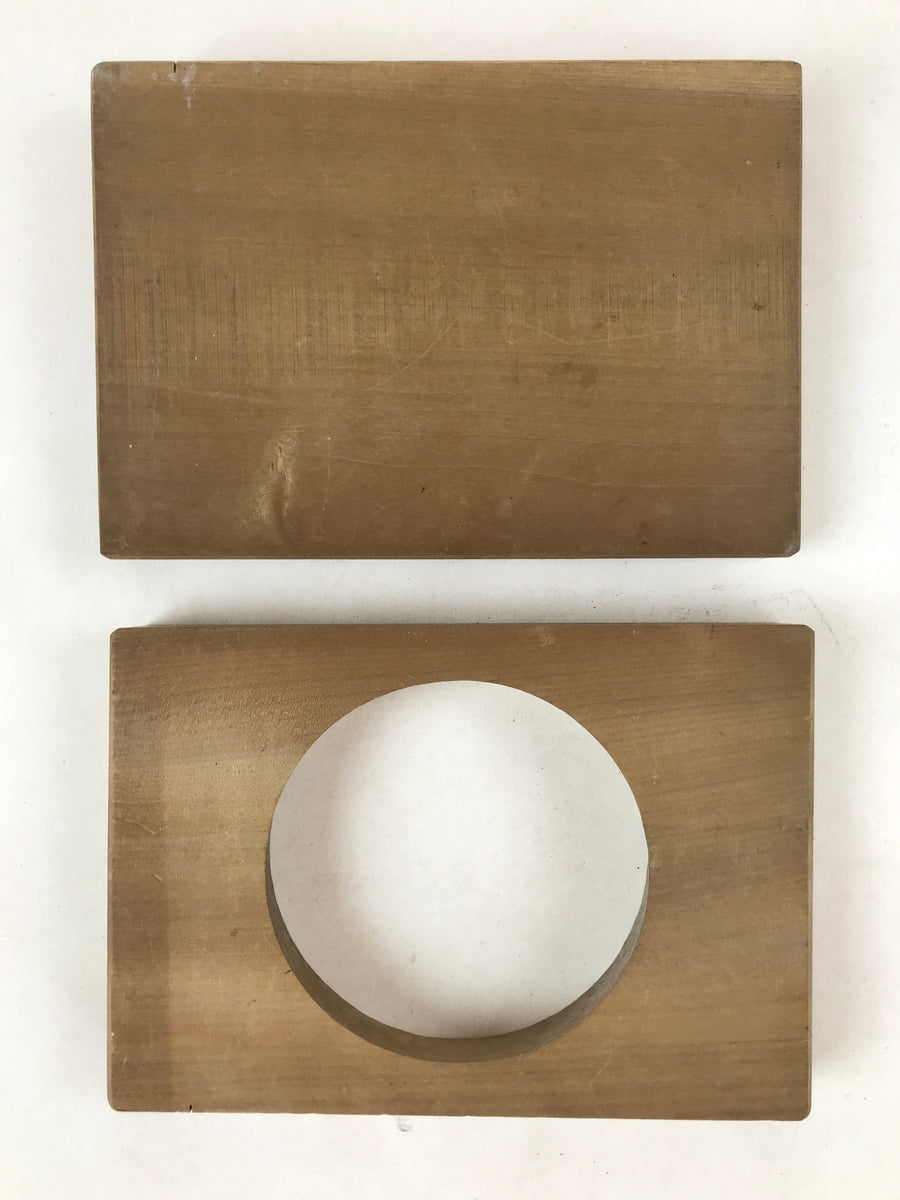 Japanese Wooden Carved Kashigata Cake Mold Vtg Sweet Wagashi Mon Crest ...