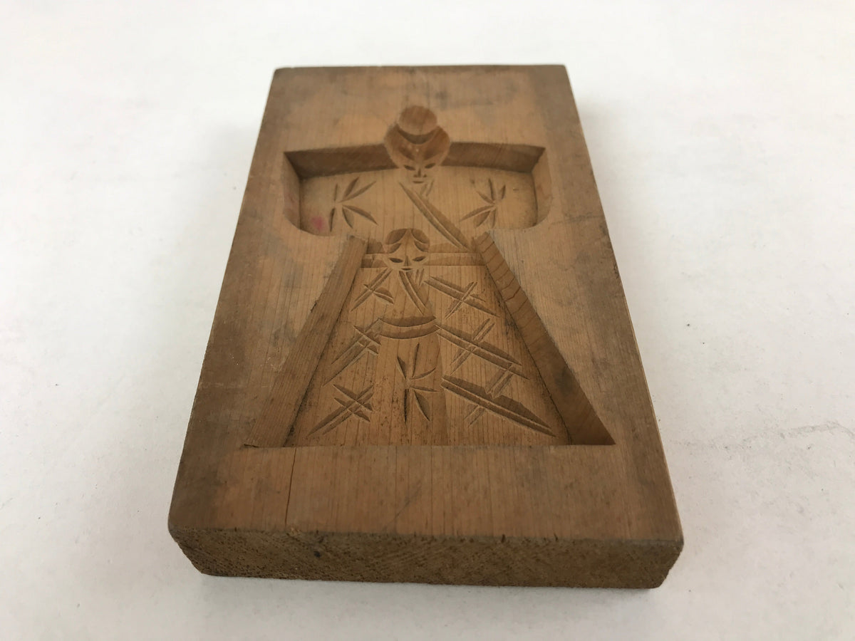 Japanese Wooden Carved Kashigata Cake Mold Vtg Sweet Wagashi Tachibina ...