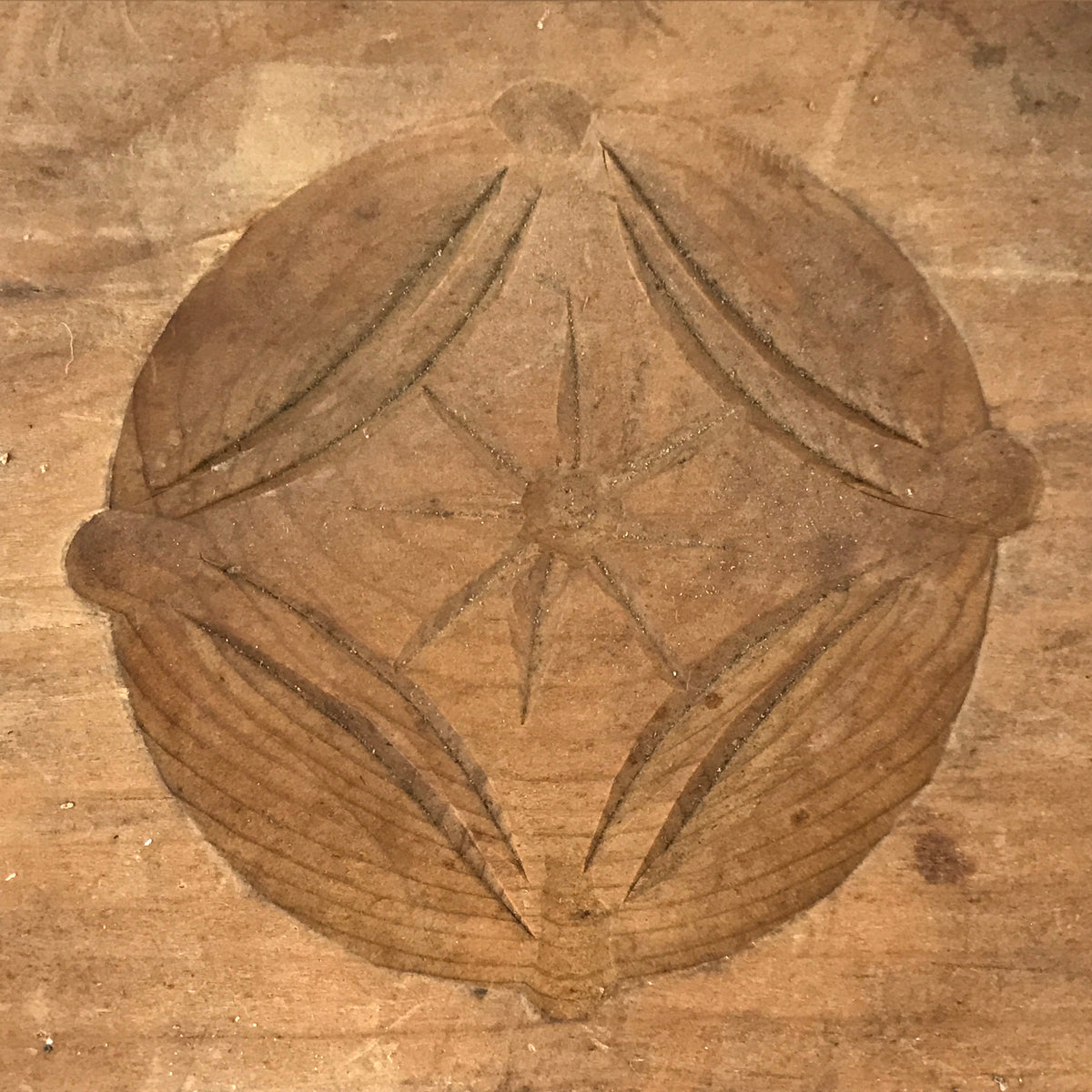 Japanese Wooden Carved Kashigata Cake Mold Vtg Sweet Wagashi Temari Ba ...