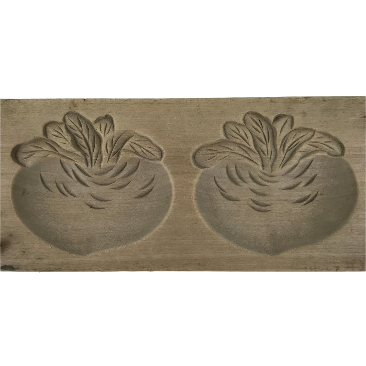 Japanese Wooden Carved Kashigata Cake Mold Vtg Sweet Wagashi Turnip Ka ...