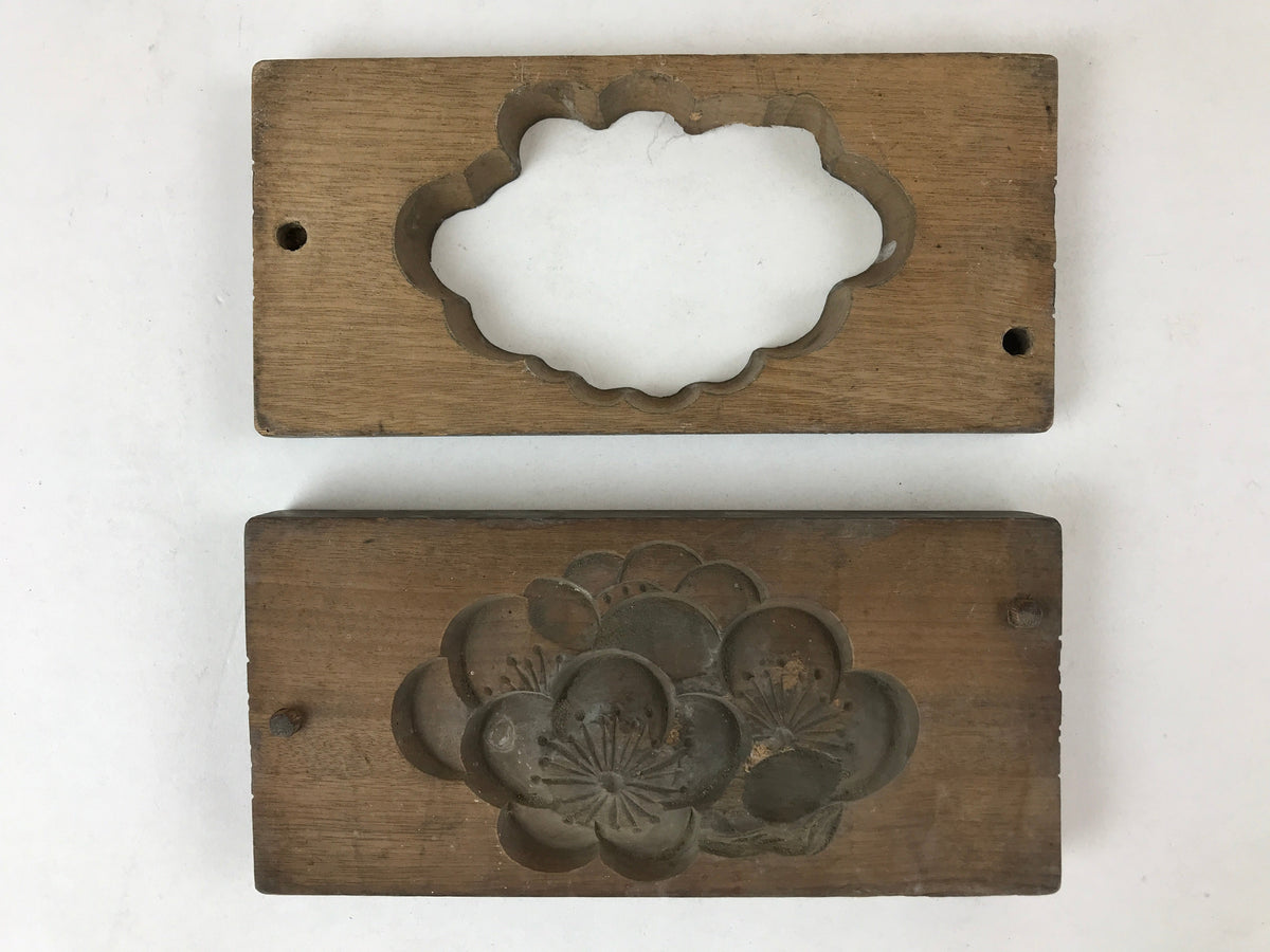Japanese Wooden Carved Kashigata Cake Mold Vtg Sweet Wagashi Ume Plum ...